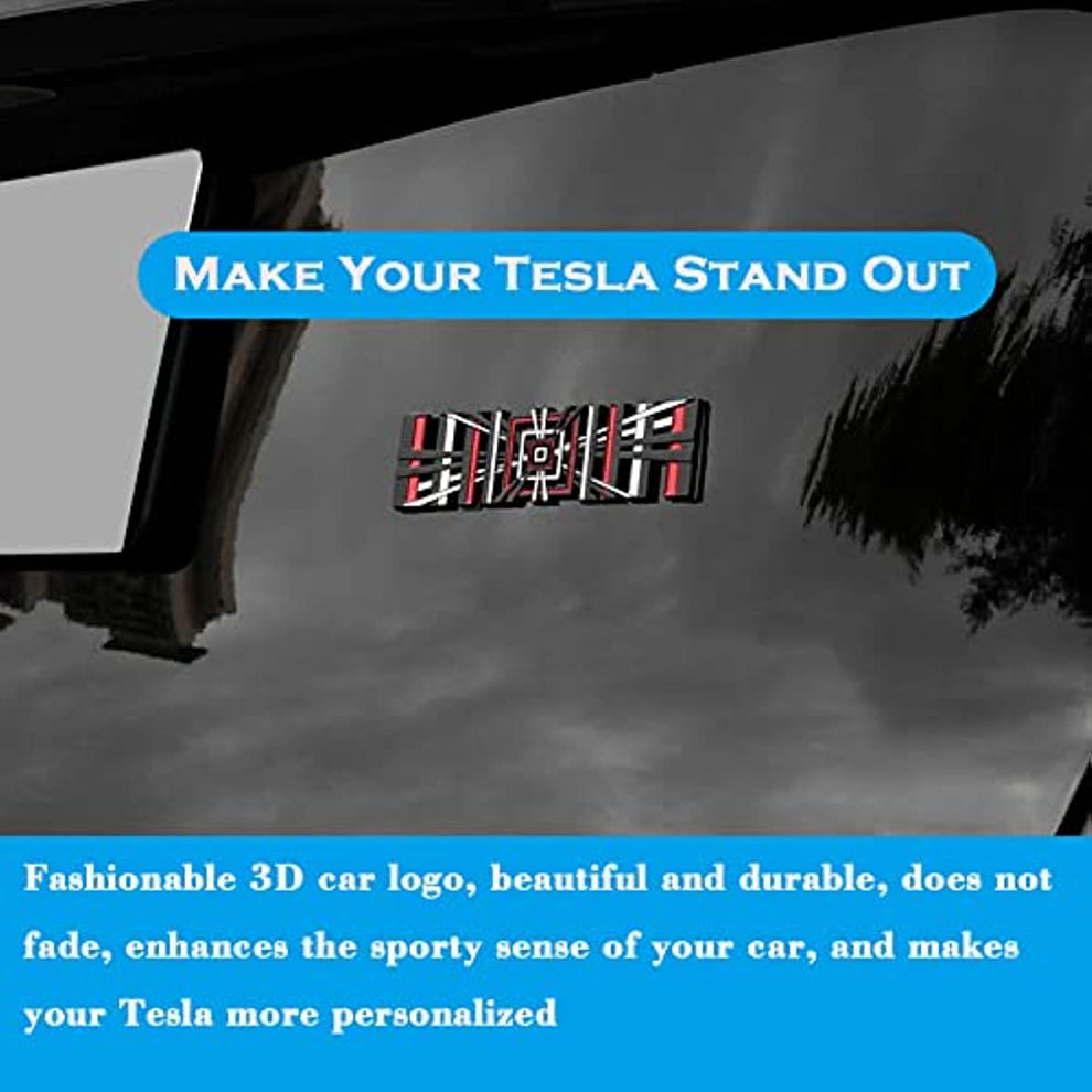 Tesla Plaid 3D Alloy Badge | Model 3 Y X S | Black Red