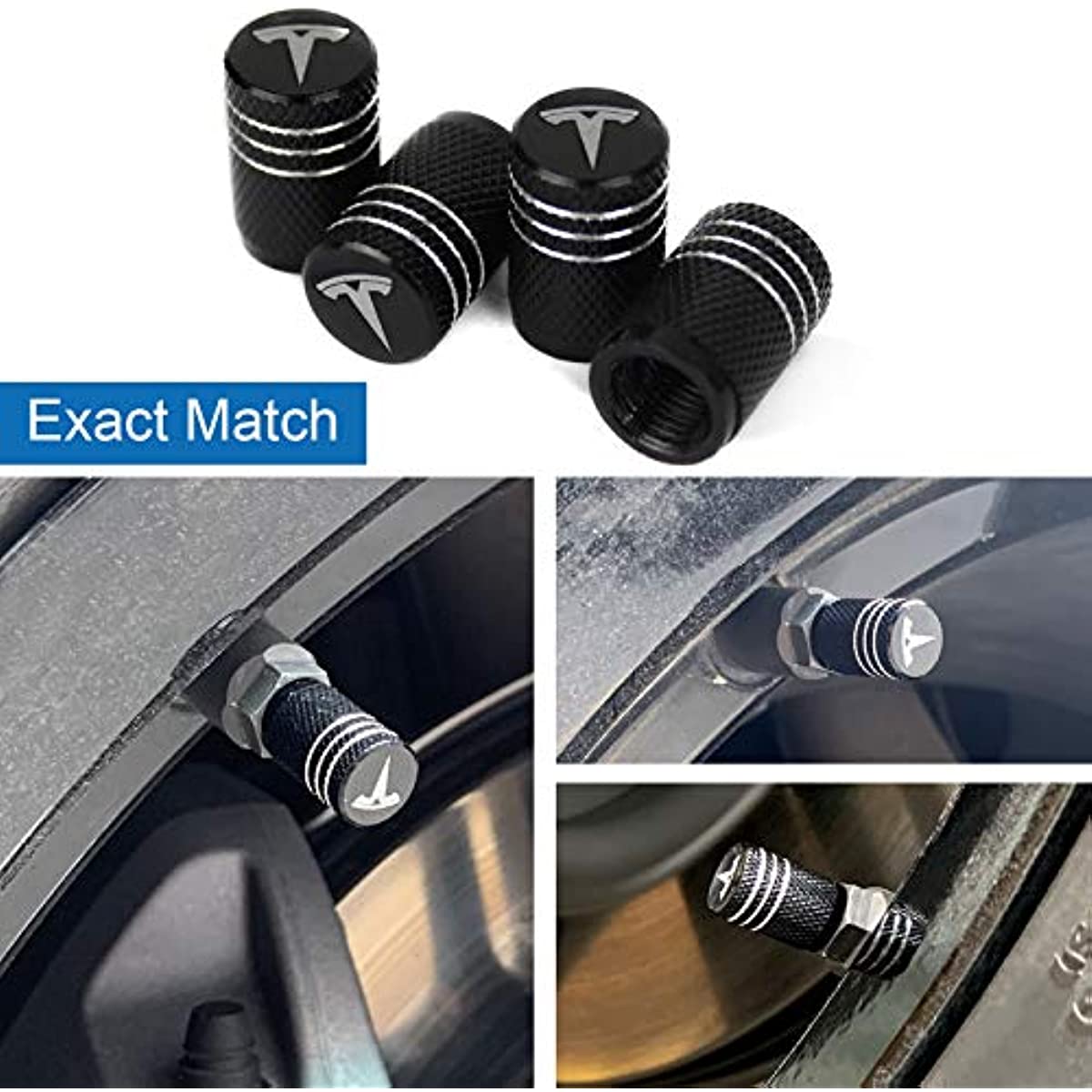 Tesla Aluminum Alloy Tire Valve Stem Caps | Model 3/Y/S/X