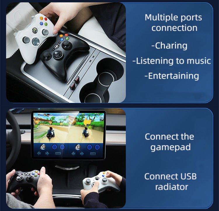 Tesla Model 3/Y USB Hub - 4-Port 27W Fast Charging Adapter