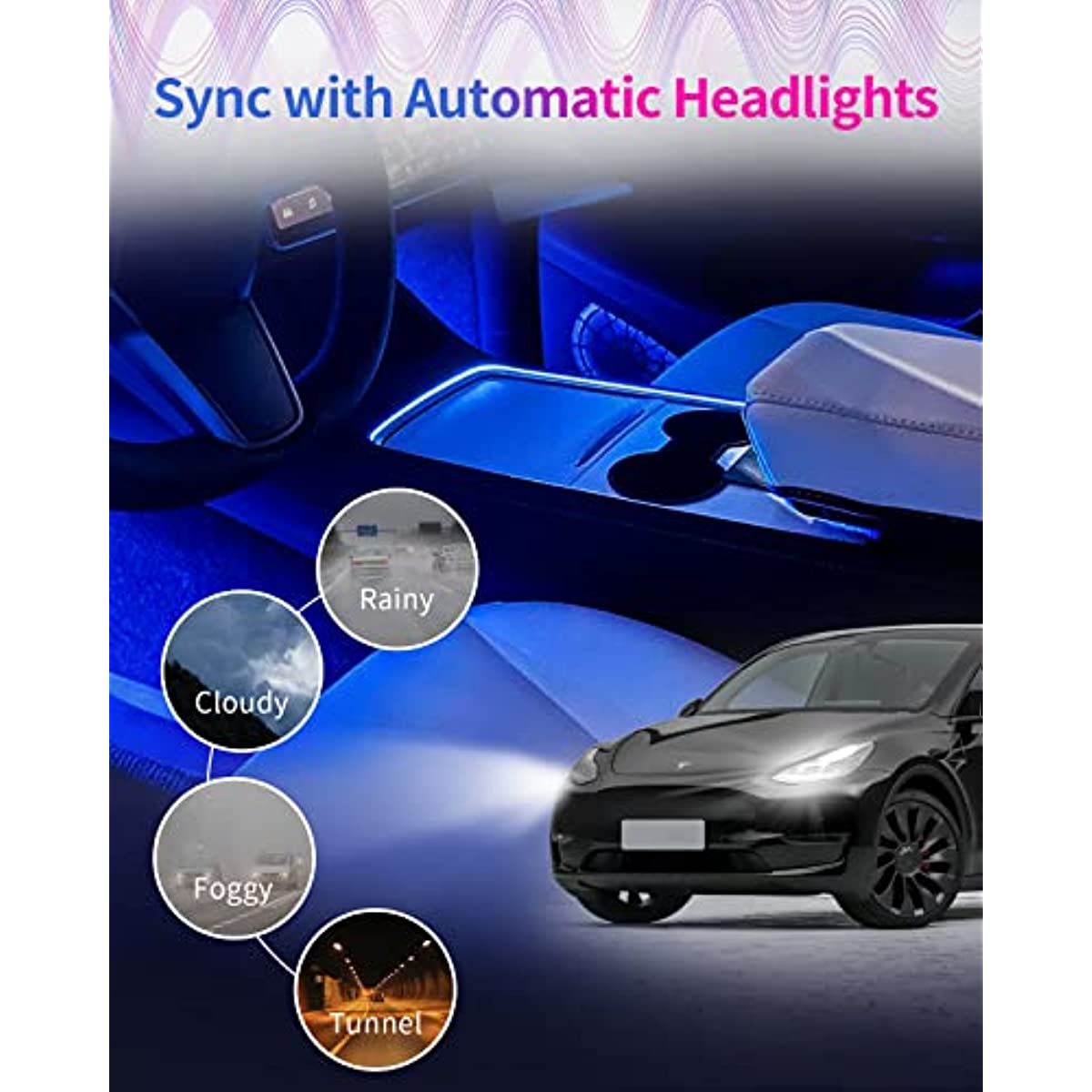 Interior RGB LED Neon Lights for Tesla Model 3 / Y