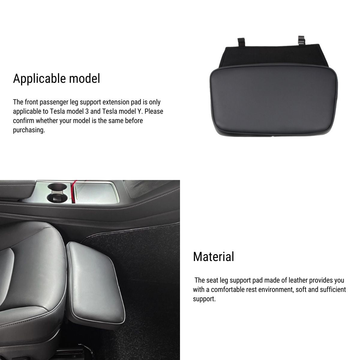 Model 3/Y Co-Pilot Electric Adjustable Leg Rest for Tesla