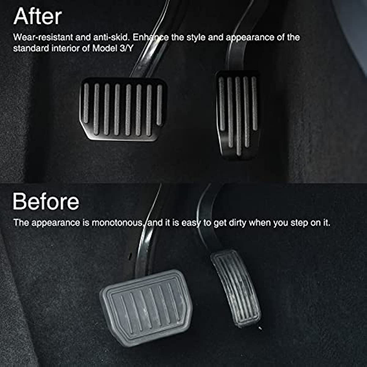 Non-Slip Pedal Pads - Tesla Model 3 & Y (2017-2026) Aluminum Covers ...