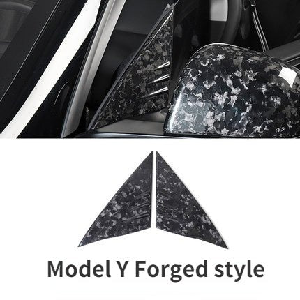 Real Carbon Fiber A-pillar Windows for Tesla Model Y