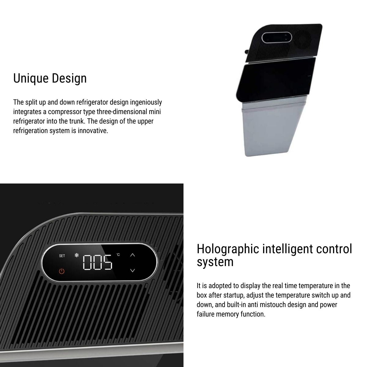 Rear trunk on-board refrigerator for Tesla Model Y