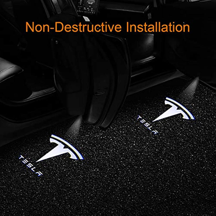 "T" Logo LED Puddle Lights for Tesla Model 3/Y/S/X
