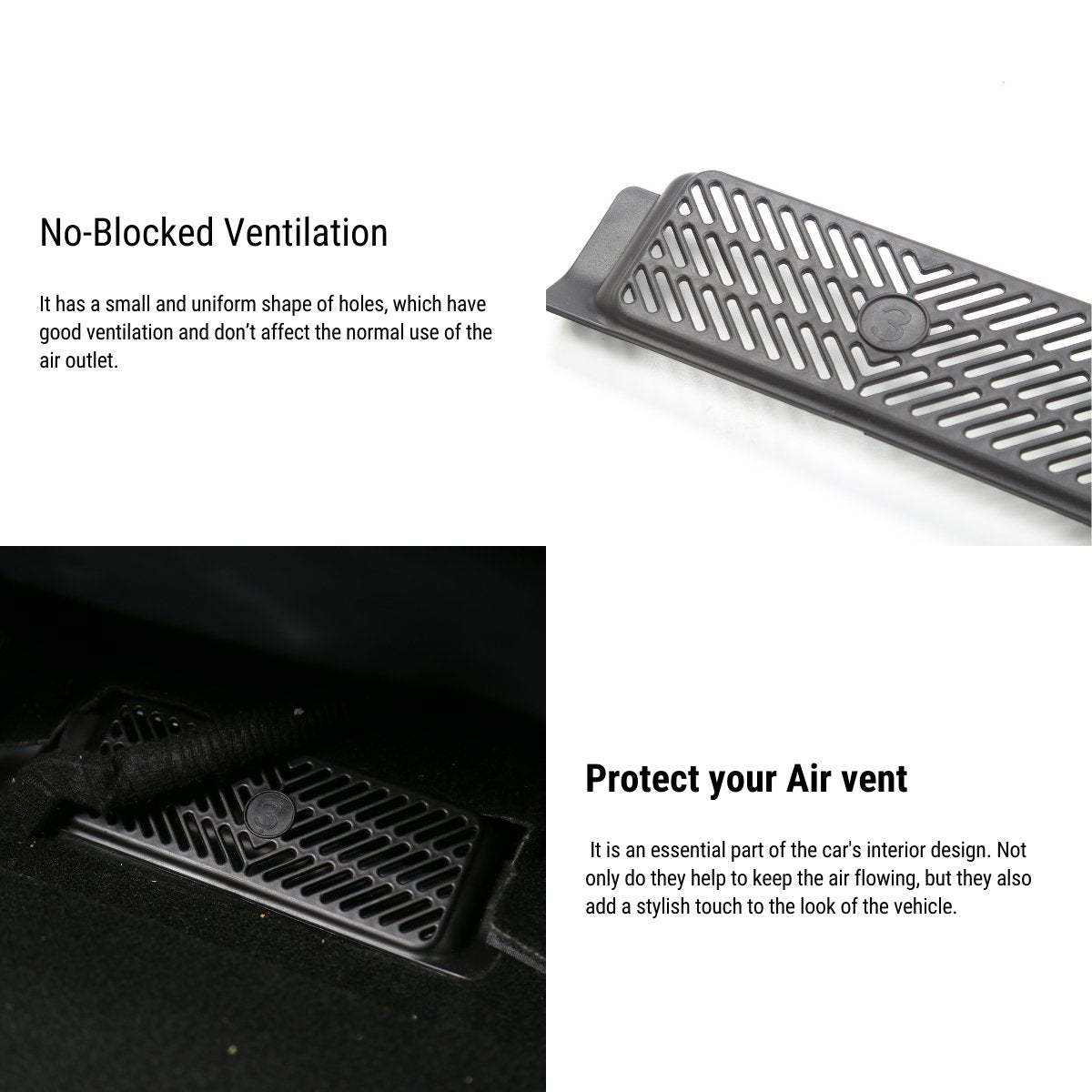 Under Seat Air Vent Cover for Tesla Model 3
